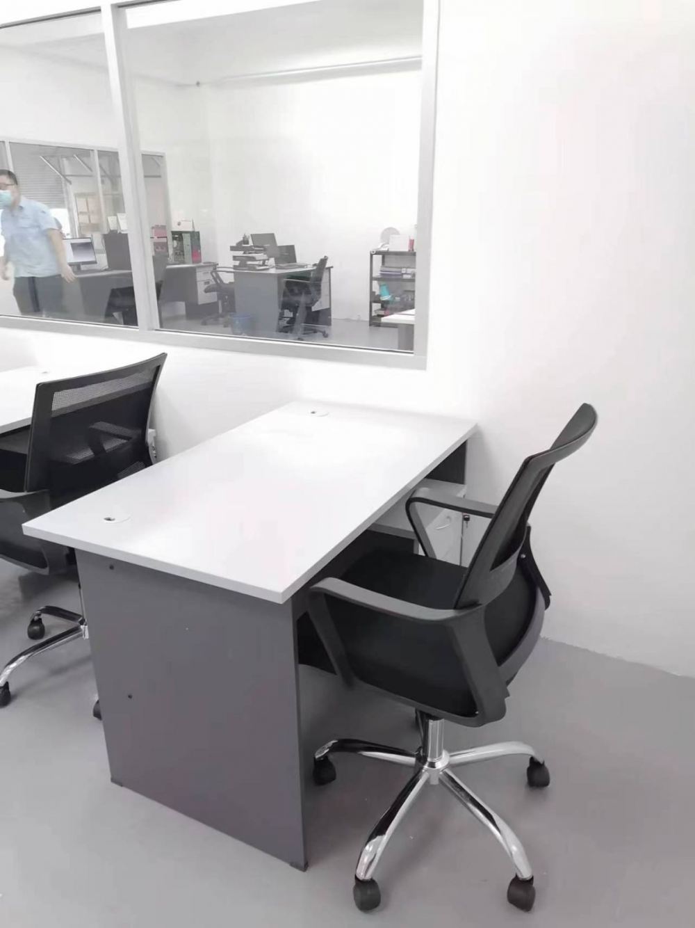 Penang Standard Working Office Table | Medium Back Mesh Office Chair ...